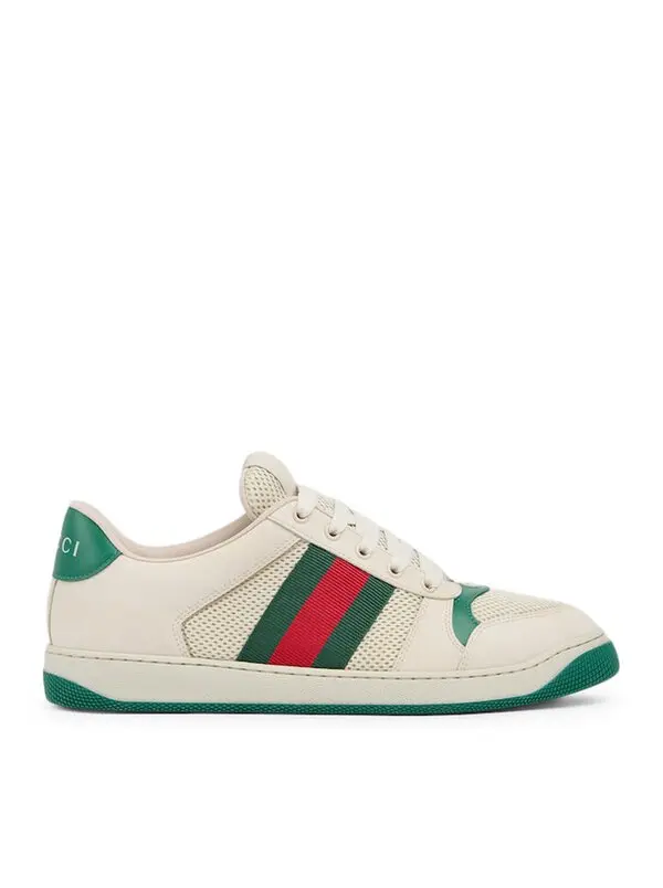 Gucci Screener Sneakers With Web Stripe Detail