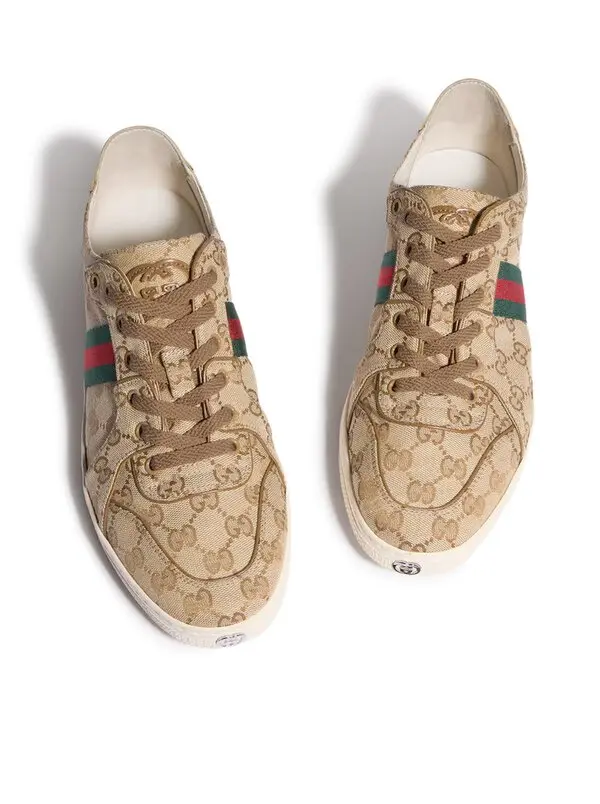 Gucci Low Stretch Gg Canvas Lace-up Sneakers