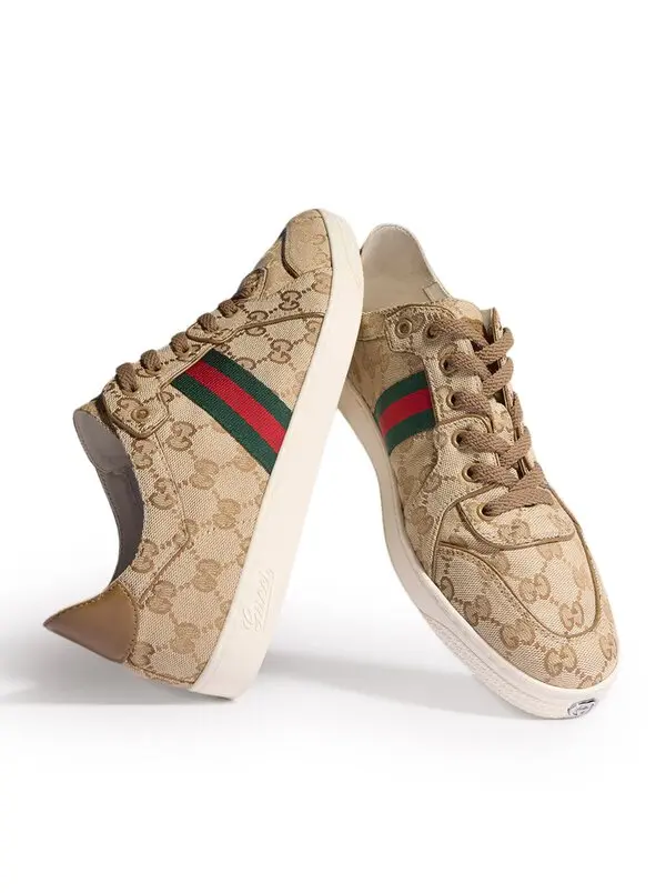 Gucci Low Stretch Gg Canvas Lace-up Sneakers