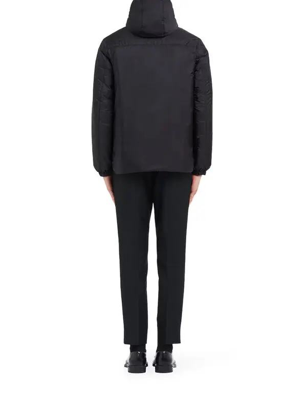 Prada Re-nylon Down Jacket With Enamelled Triangle Logo