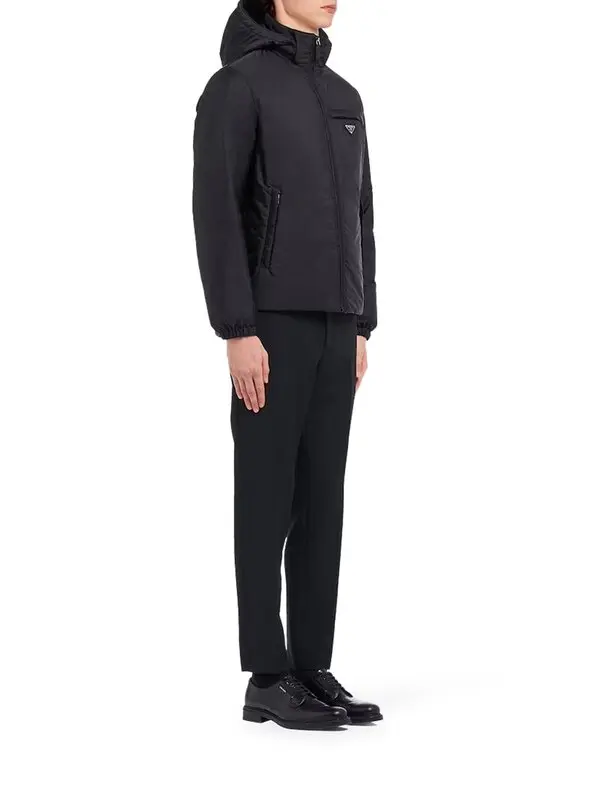 Prada Re-nylon Down Jacket With Enamelled Triangle Logo