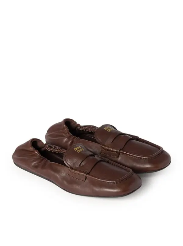 Miu Miu Nappa Leather Ruffled Loafers - Multicolor