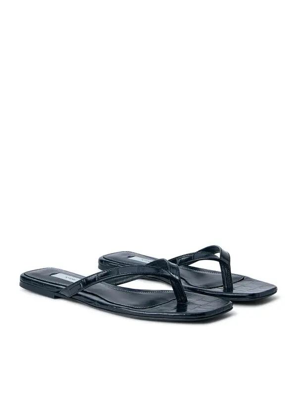 TOTEME Croc-effect Flip-flops - Black