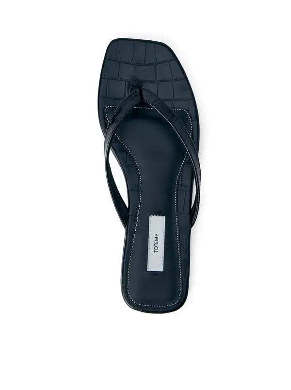 TOTEME Croc-effect Flip-flops - Black