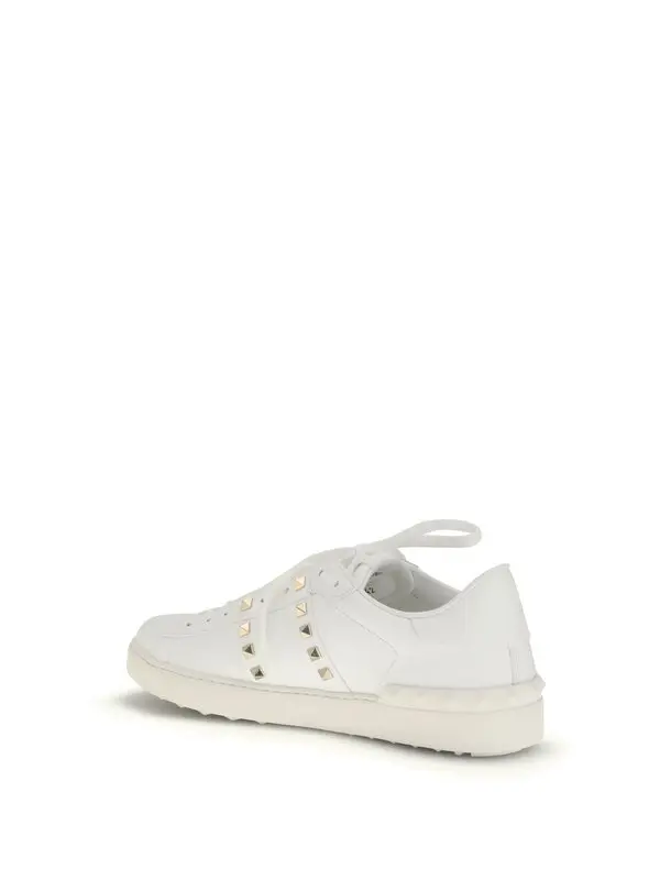 Valentino Garavani Rockstud Untitled Calfskin Sneakers - White
