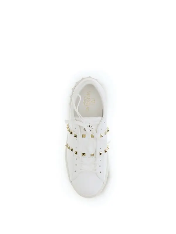 Valentino Garavani Rockstud Untitled Calfskin Sneakers - White