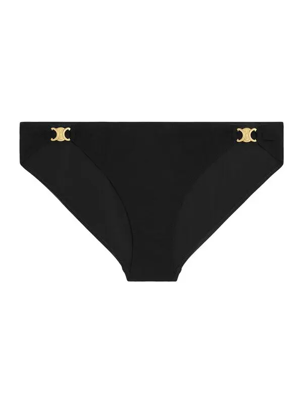 Celine Triomphe Swimsuit Bottom In Matte Jersey - Black