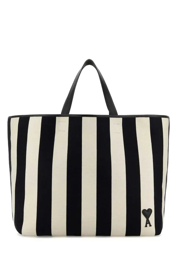 Ami Embroidered Canvas Shopping Bag - Multicolor