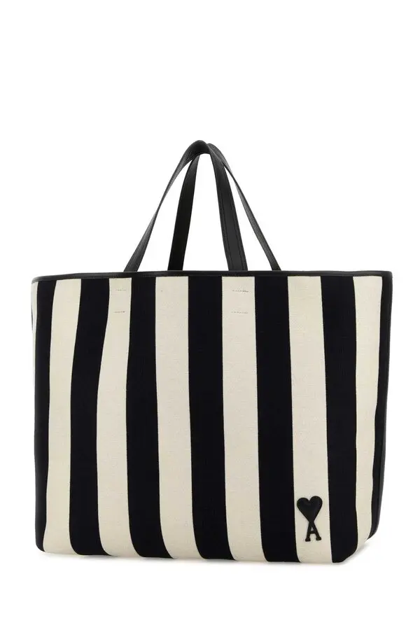 AMI Paris Embroidered Canvas Shopping Bag