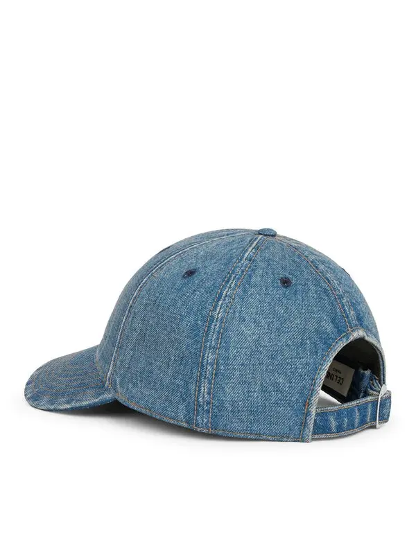 Celine Triomphe Baseball Cap In Union Wash Denim - Multicolor
