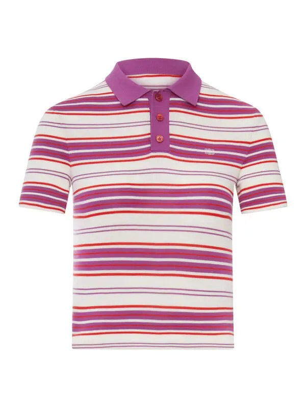 Celine Striped Cotton Polo Shirt