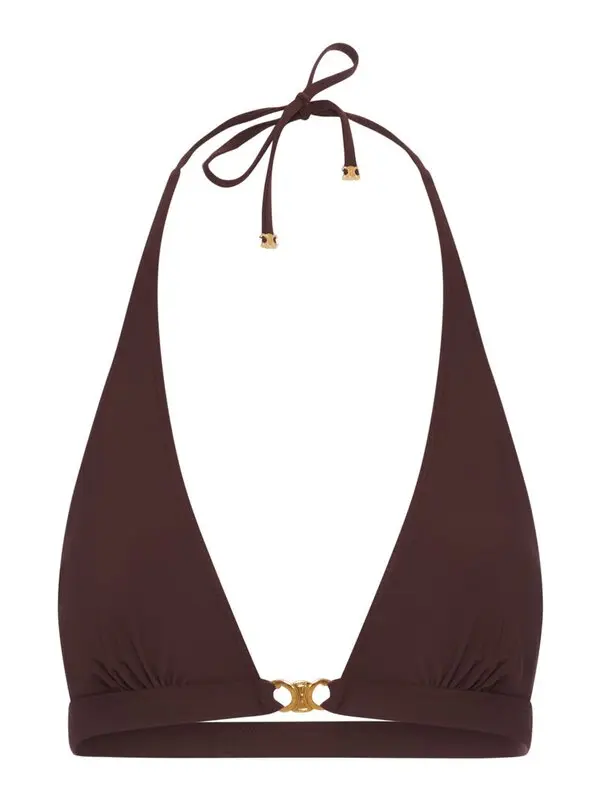 Celine Triomphe Triangle Top In Matte Jersey - Multicolor