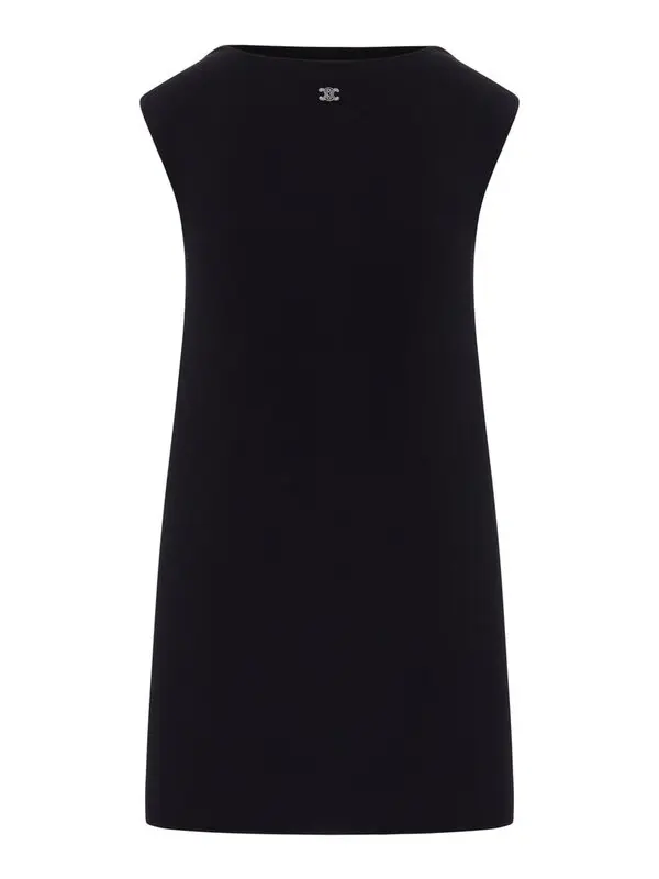 Celine Wool Blend Dress With Triomphe Logo - Black