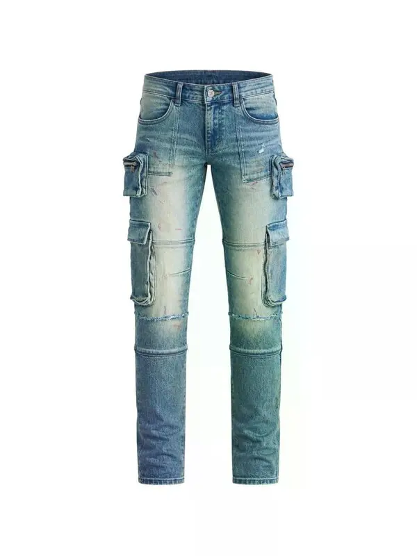 RtA Distressed Finish Cargo Jeans