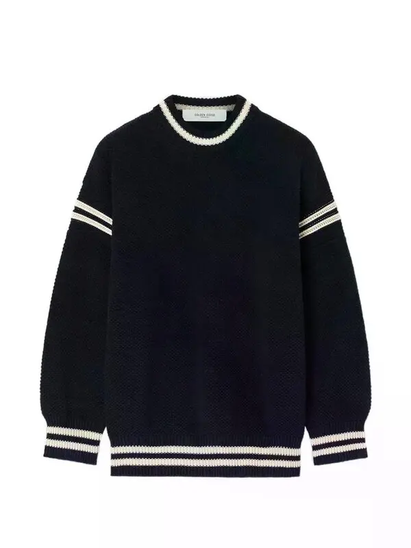 GOLDEN GOOSE Boxy Sweater With Embroidery - Blue