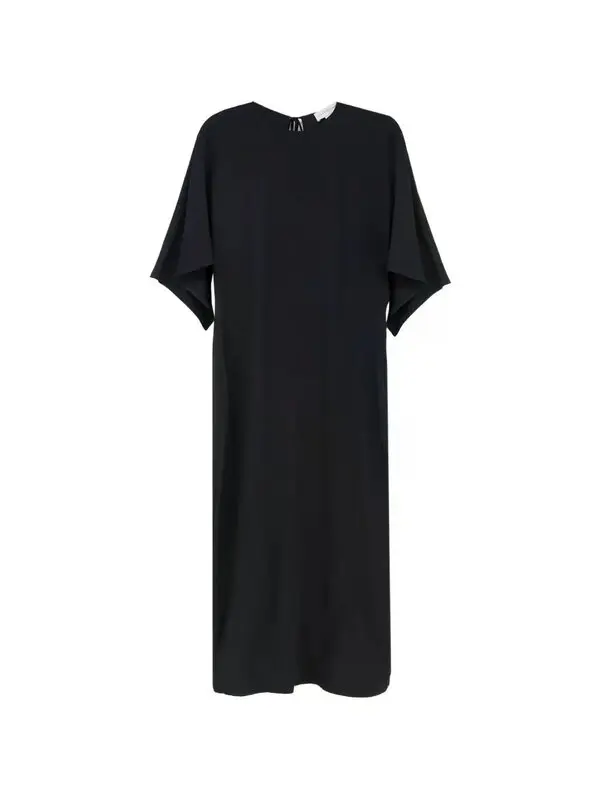 Stella McCartney Asymmetrical Sleeve Midi Dress - Black