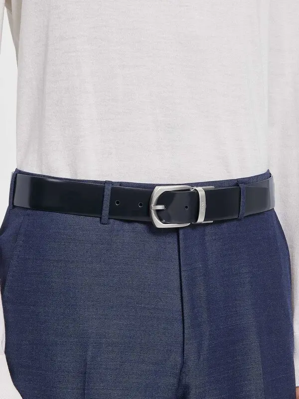 Zegna Logo Detailed Reversible Buckled Belt