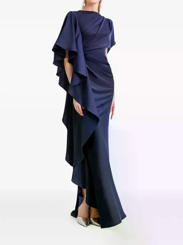 GEMY MAALOUF Draped Ruffled Gown