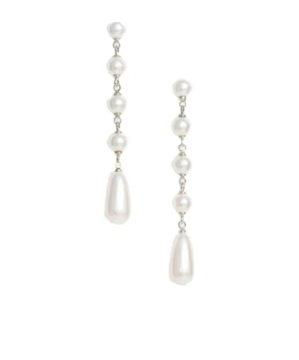 SELF-PORTRAIT Pearl Drop Earrings - White
