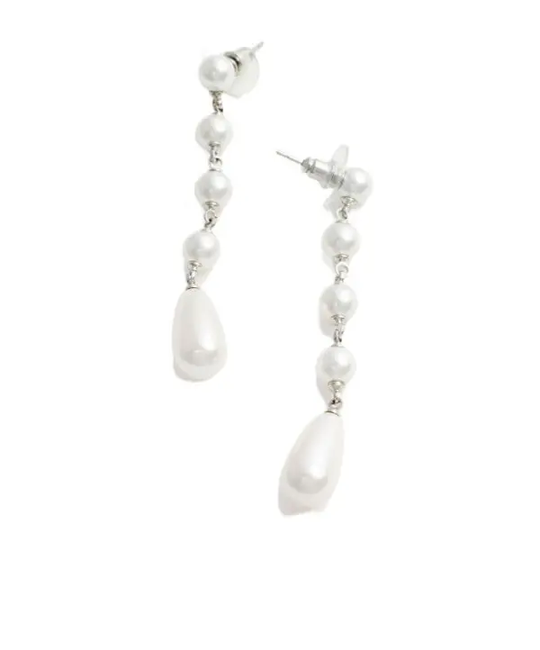 SELF-PORTRAIT Pearl Drop Earrings - White
