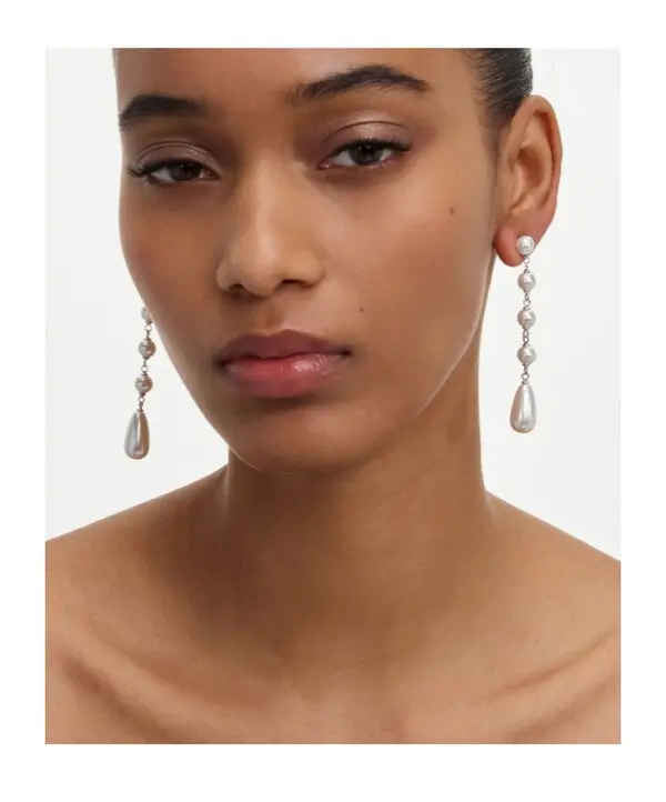 SELF-PORTRAIT Pearl Drop Earrings - White