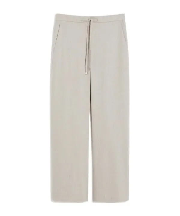Max Mara Floria Drawstring Wide Leg Trousers - Icy-blue
