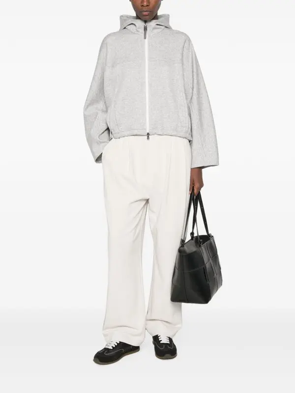 Brunello Cucinelli Cotton Trousers With Monili Detail