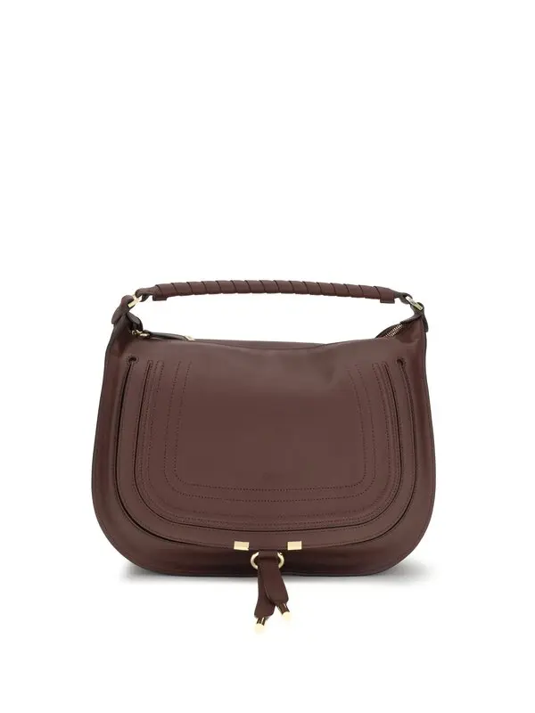 Chloé Marcie Leather Shoulder Bag - Brown