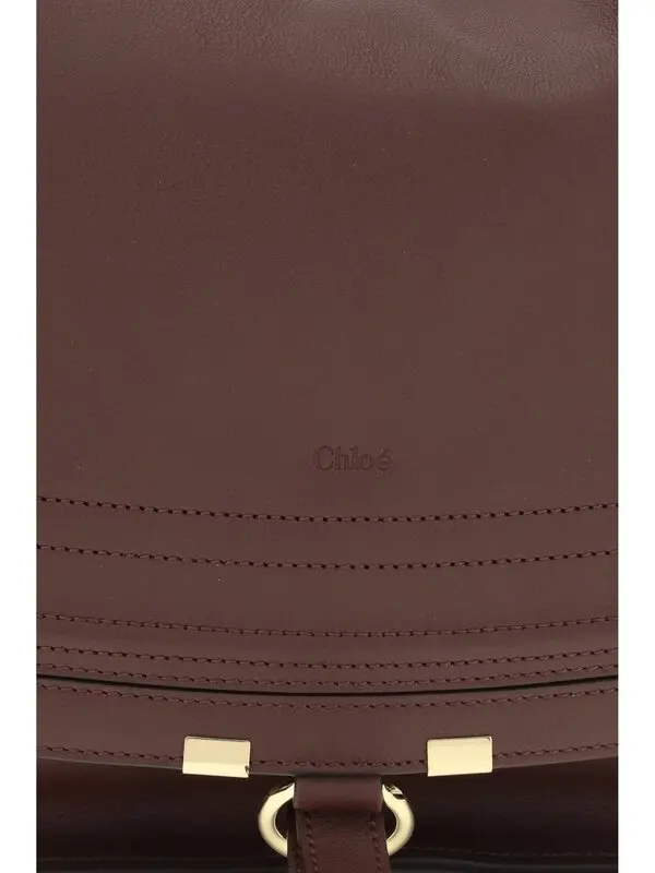 Chloé Marcie Leather Shoulder Bag - Brown