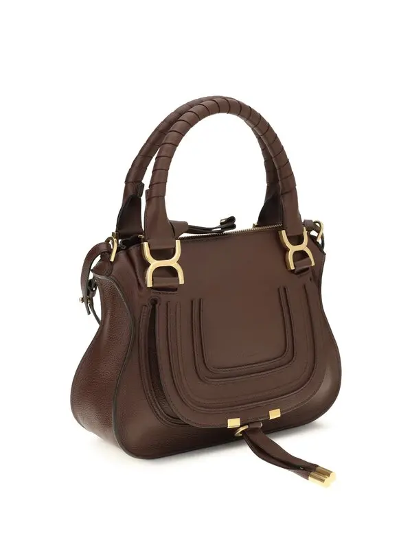 Chloé Marcie Leather Top Handle Bag - Brown
