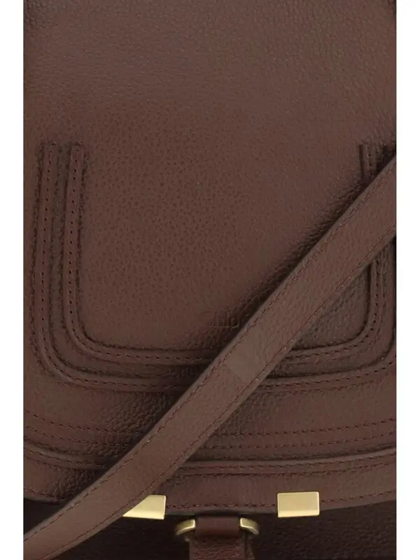 Chloé Marcie Leather Top Handle Bag - Brown