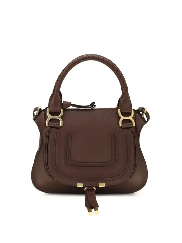 Chloé Marcie Leather Top Handle Bag - Brown