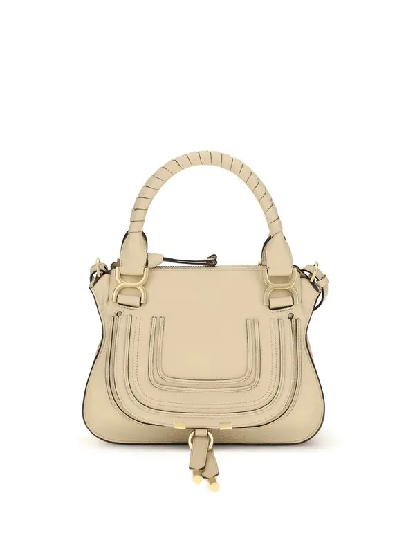 Chloé Marcie Leather Top Handle Bag - Cream