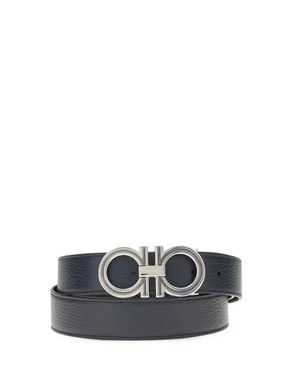 FERRAGAMO Reversible Leather Belt - Blue