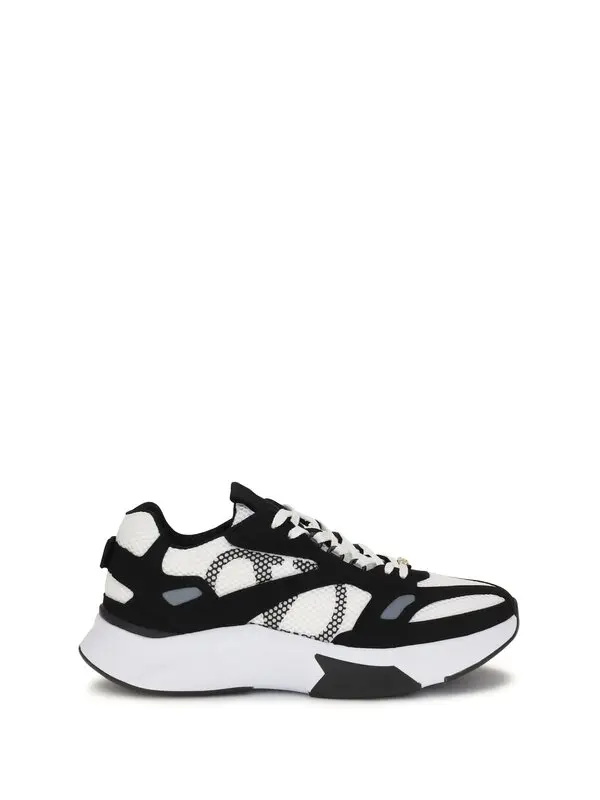 Valentino Garavani Demivee Mesh And Suede Sneakers - Multicolor