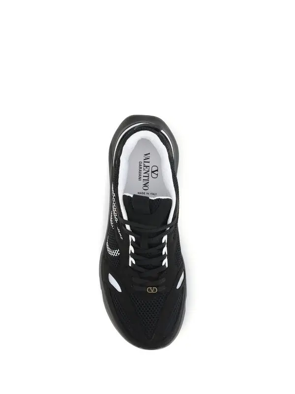 Valentino Garavani Demivee Mesh And Suede Sneakers - Black