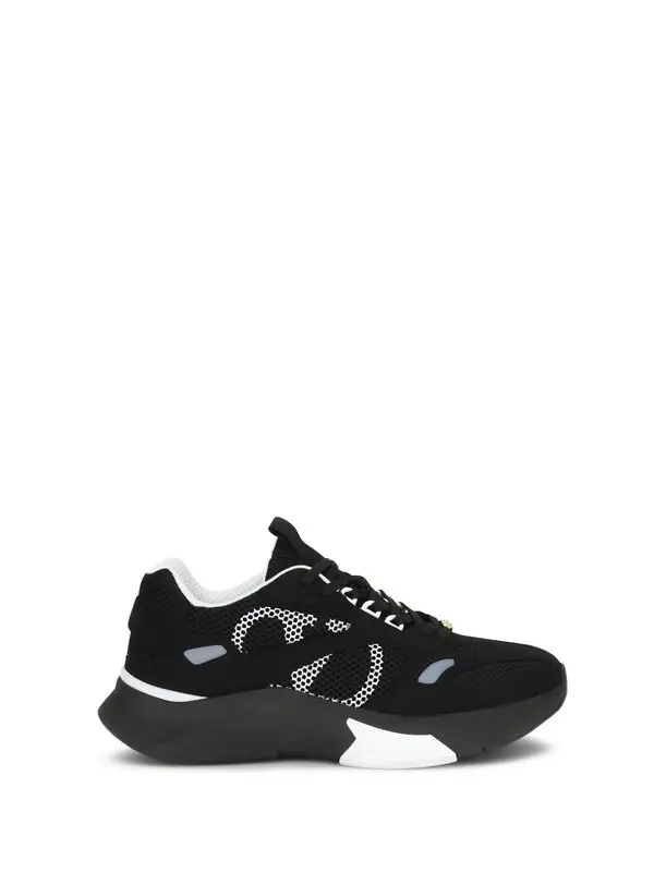 Valentino Garavani Demivee Mesh And Suede Sneakers - Black