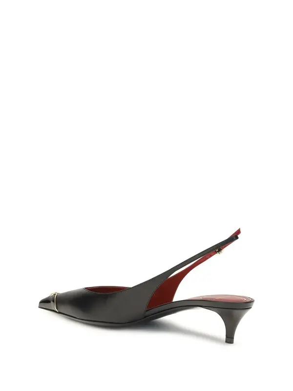 Valentino Garavani Vlogo Signature Kitten-heel Slingback Pumps - Black