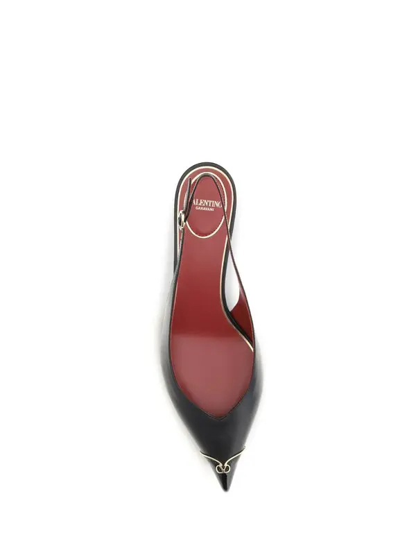 Valentino Garavani Vlogo Signature Kitten-heel Slingback Pumps - Black