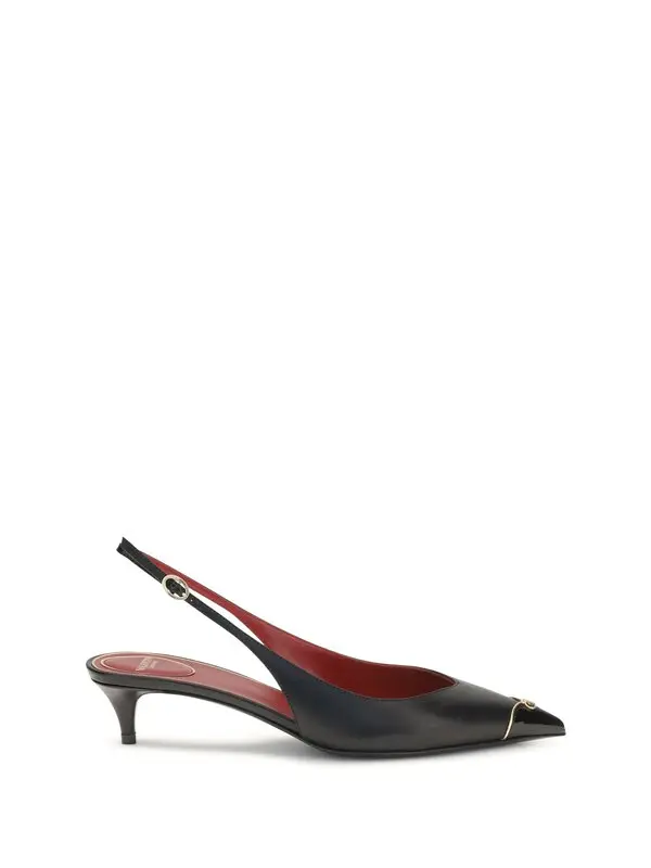 Valentino Garavani Vlogo Signature Kitten-heel Slingback Pumps - Black