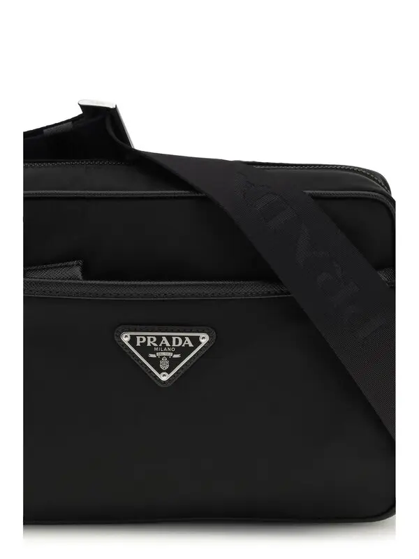 Prada Re-nylon And Saffiano Shoulder Bag - Black