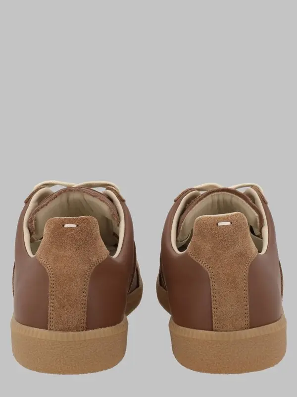 MAISON MARGIELA Replica Leather Sneakers - Brown