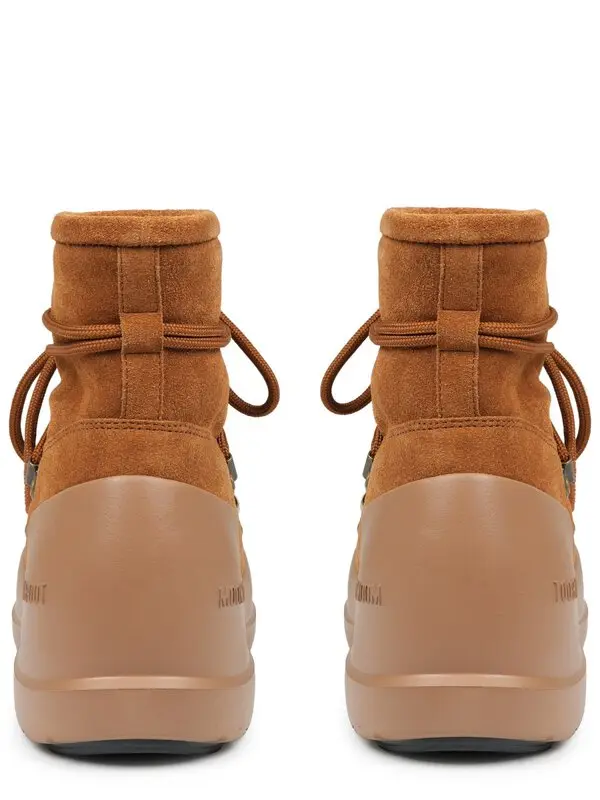 Moon Boot Lace-up Leather And Polyester Boots - Brown