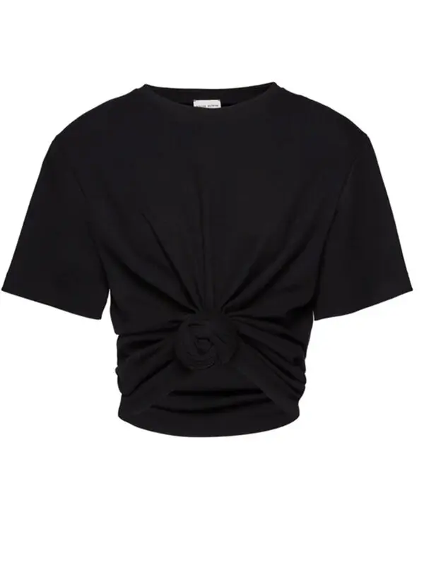 Magda Butrym Knotted Cropped Cotton T-shirt
