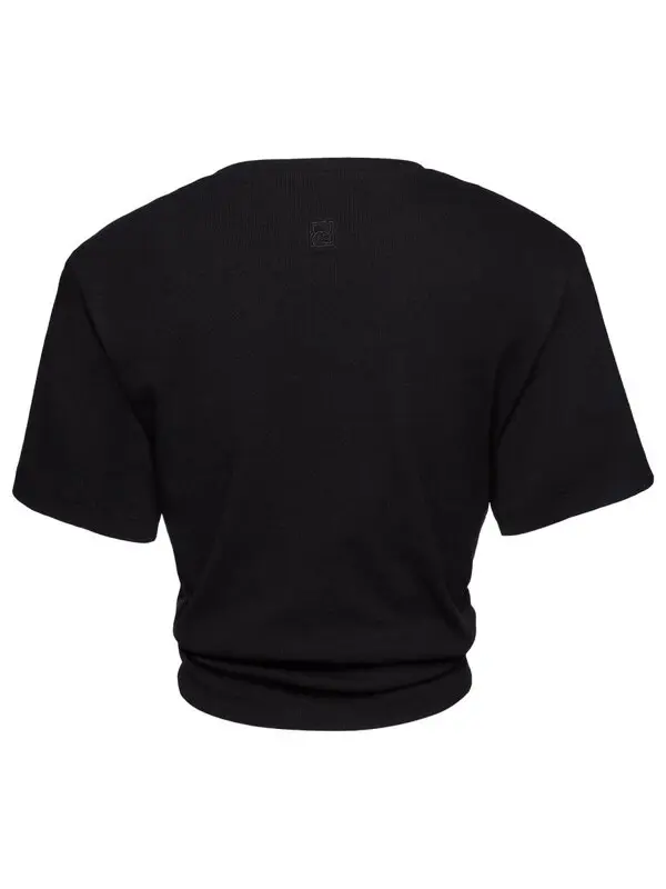 Magda Butrym Knotted Cropped Cotton T-shirt