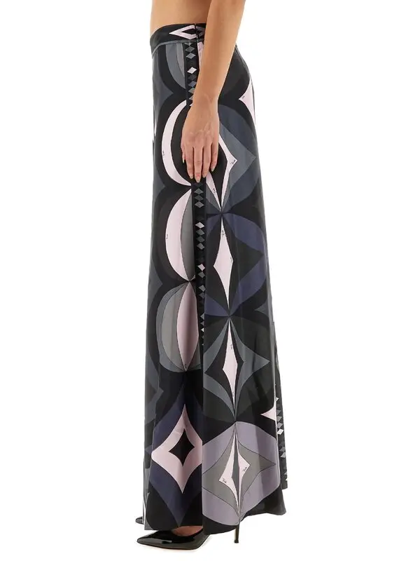 Emilio Pucci Silk Pants With Necklace Print - Black