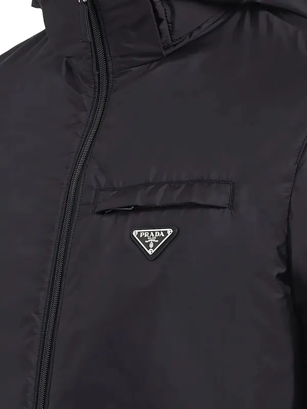 Prada Re-nylon Puffer Jacket With Detachable Hood