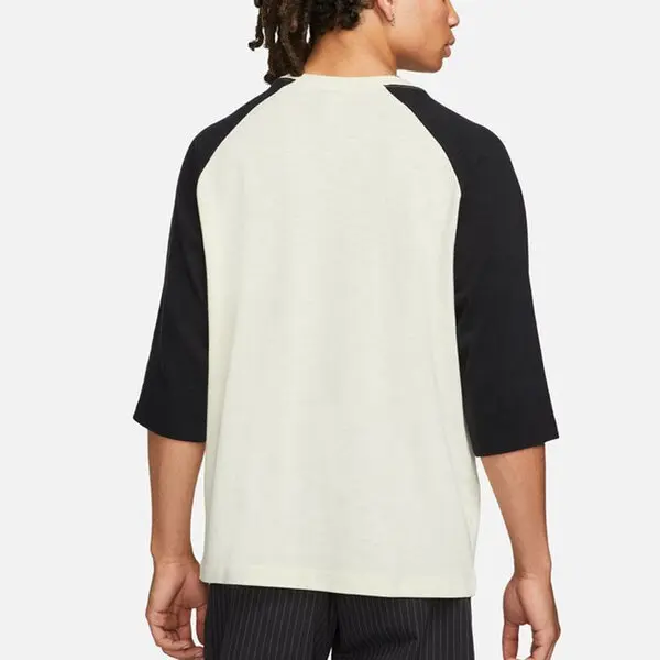Nike Colorblock Round Neck Pullover Three-quarter Sleeve T-shirt Gray