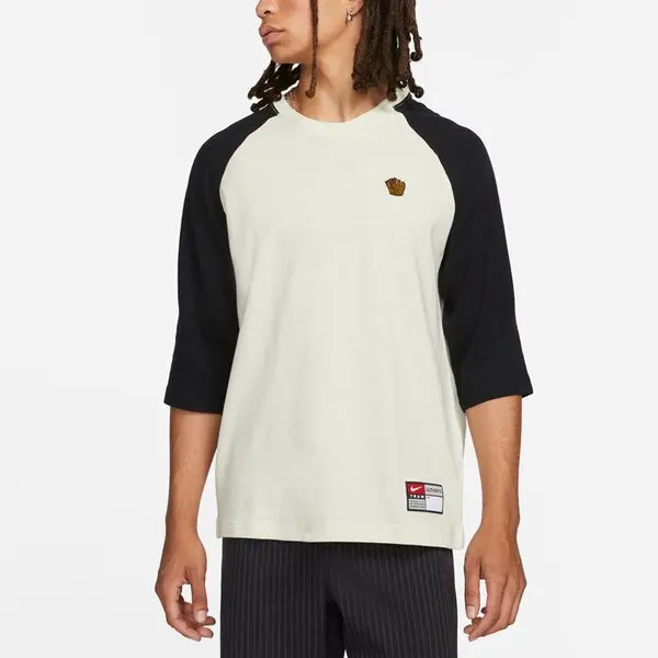 Nike Colorblock Round Neck Pullover Three-quarter Sleeve T-shirt Gray