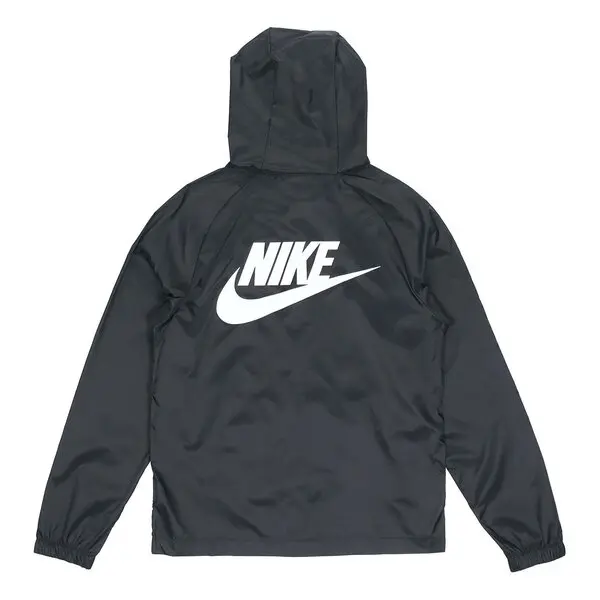 Nike Large Logo Hooded Track Jacket - Black